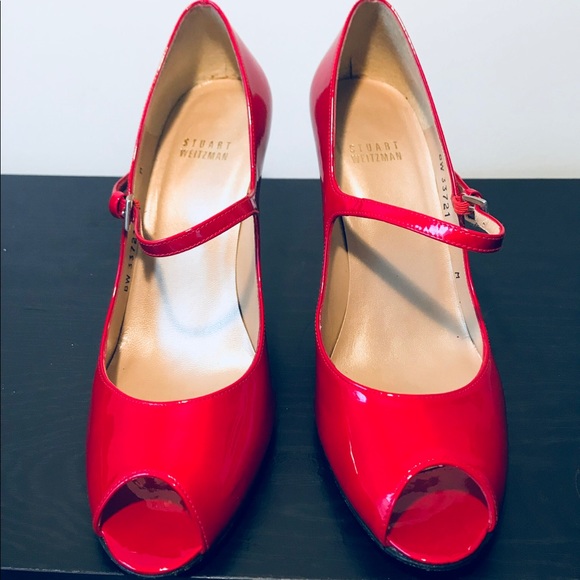 Stuart Weitzman | Shoes | Stuart Weitzman Red Patent Shoe Sz 8 | Poshmark